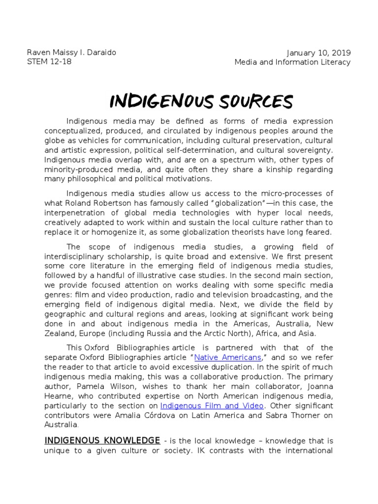 Indigenous Media | PDF | Oral Tradition | Communication