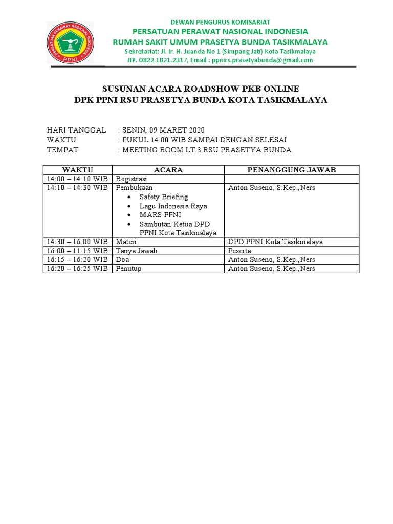 SUSUNAN ACARA PKB Online | PDF | Seni