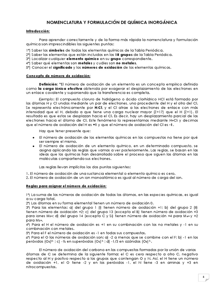 Formulación Inorg Completa PDF | PDF