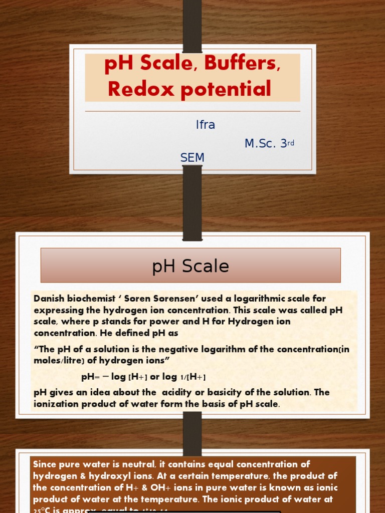 PH Scale, Buffers, Redox Potential | PDF | Ph | Buffer Solution