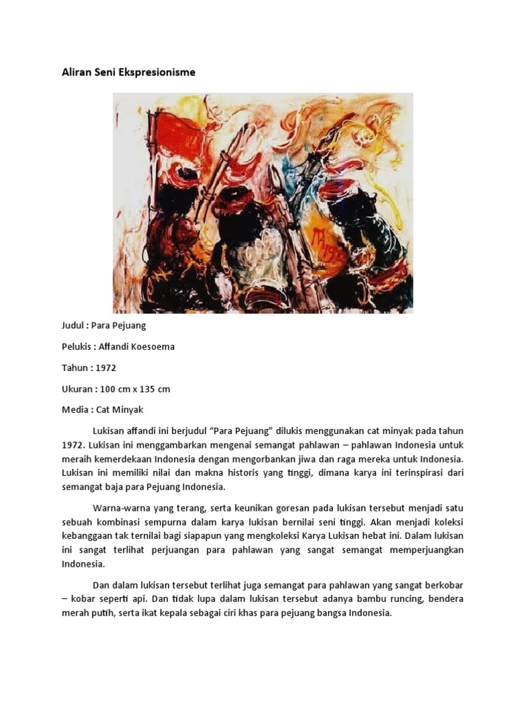 Aliran Seni Ekspresionisme | PDF