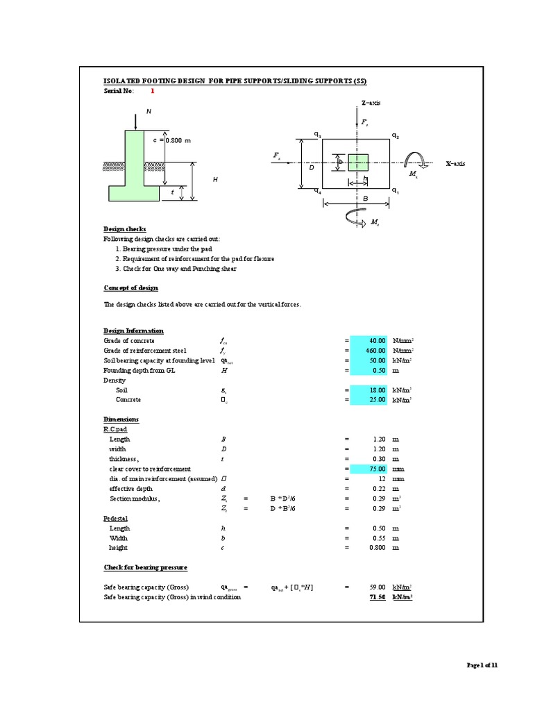 Pipe Support Footing Design Guide | PDF | Materials | Mechanics