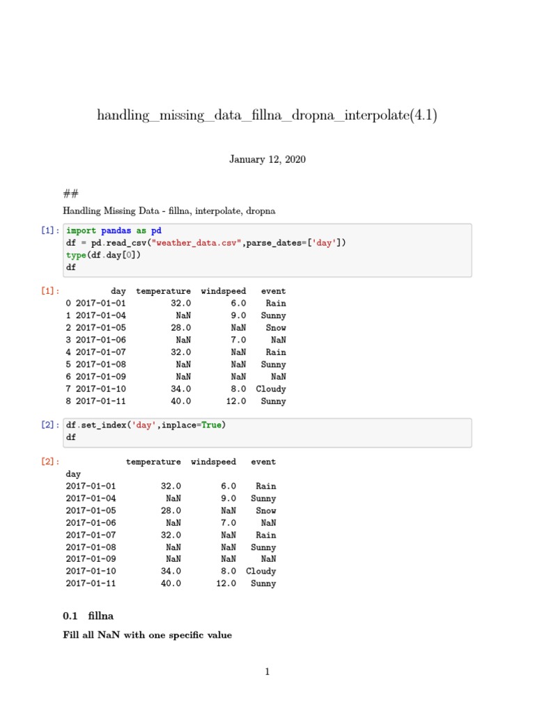 Handling Missing Data Fillna Dropna Interpolate 41 Pdf Pdf Areas Of Computer Science