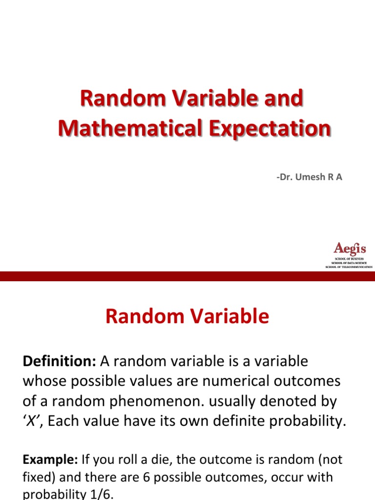 5 Random Variable and Prob Distri PDF | PDF | Probability Distribution | Random Variable