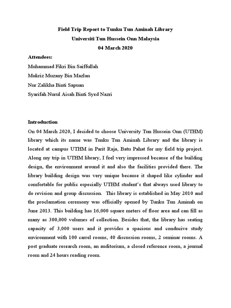 Field Trip Report | PDF