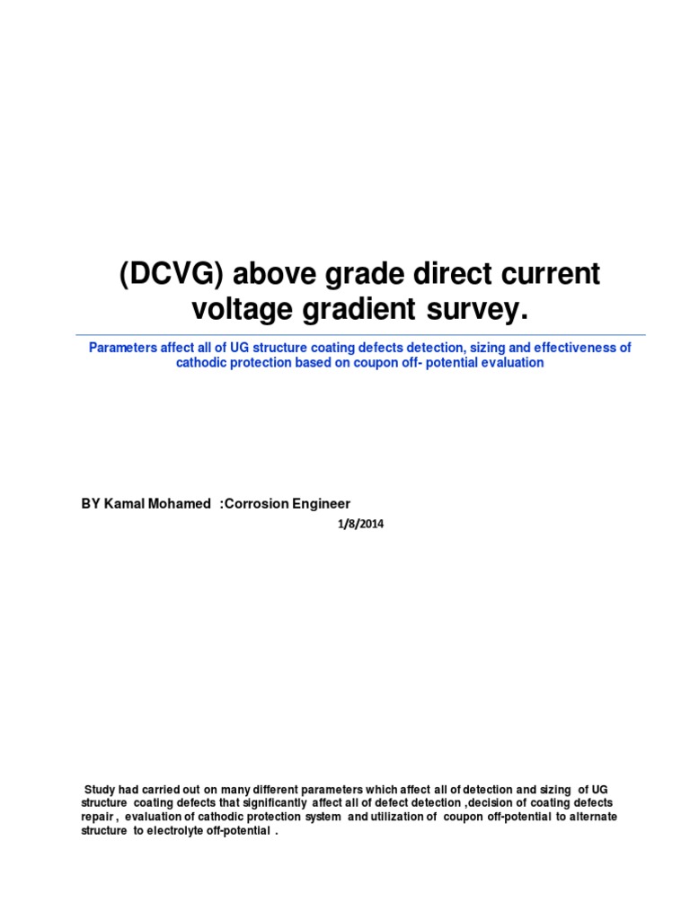 DCVG Method | PDF | Anode | Redox