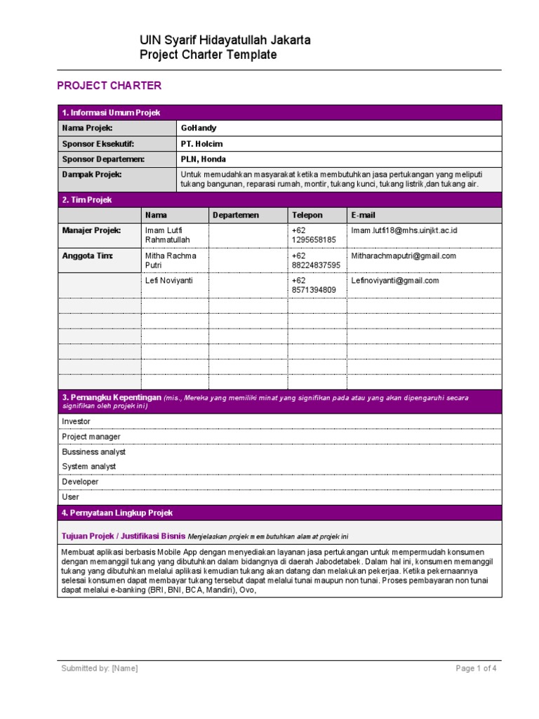 Template Dokumen Project | PDF