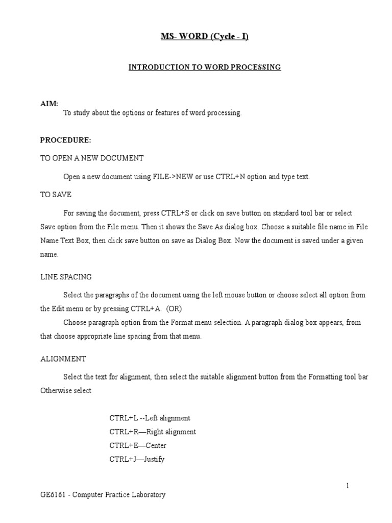 Lab Manual WORD AND EXCEL | PDF | Menu (Computing) | Chart