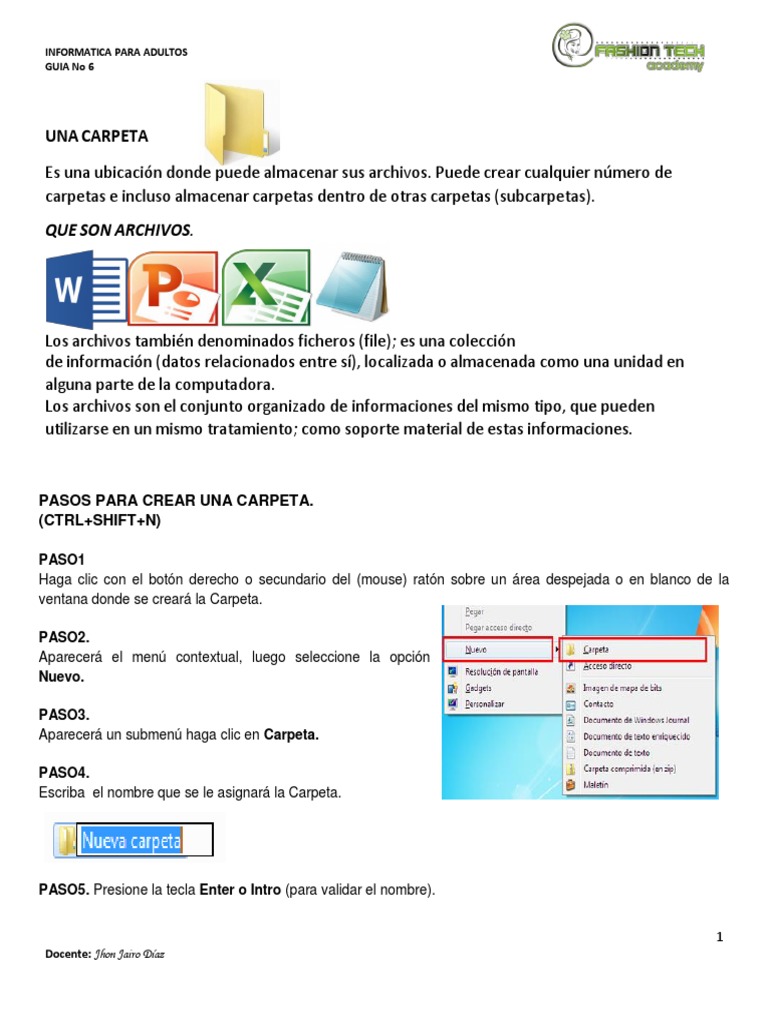 Ejercicio Creacion de Carpetas | PDF | Haga doble clic | Interfaces gráficas de usuario