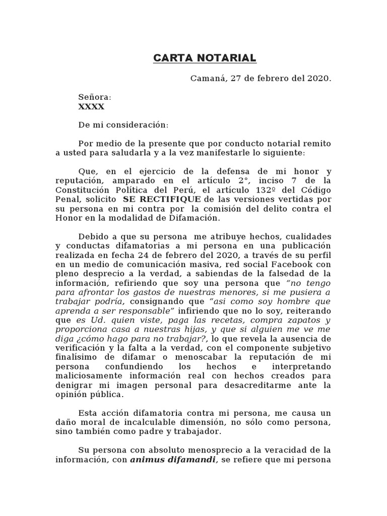 Carta Notarial XX | PDF | Verdad | Gobierno