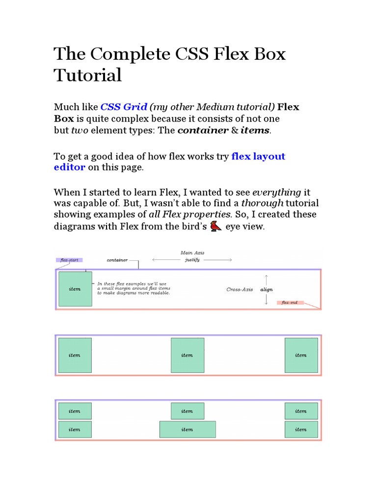 The Complete CSS Flex Box Tutorial | PDF | Cascading Style Sheets ...