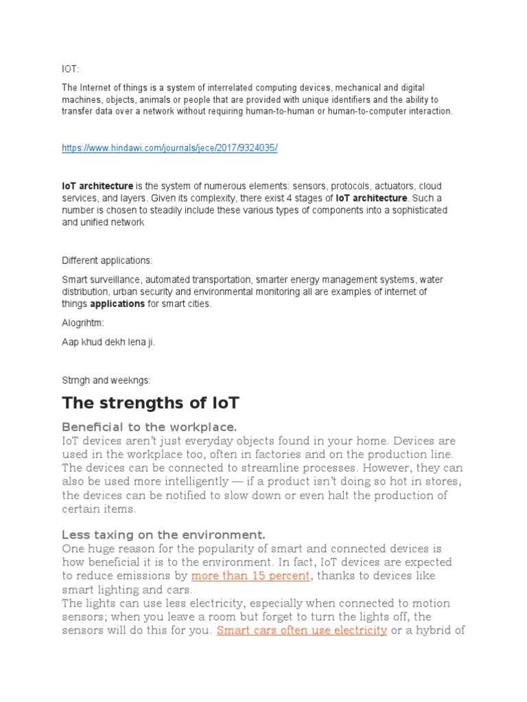 IOT - Assignment Notes On IOT | PDF | Internet Of Things | Systems Theory