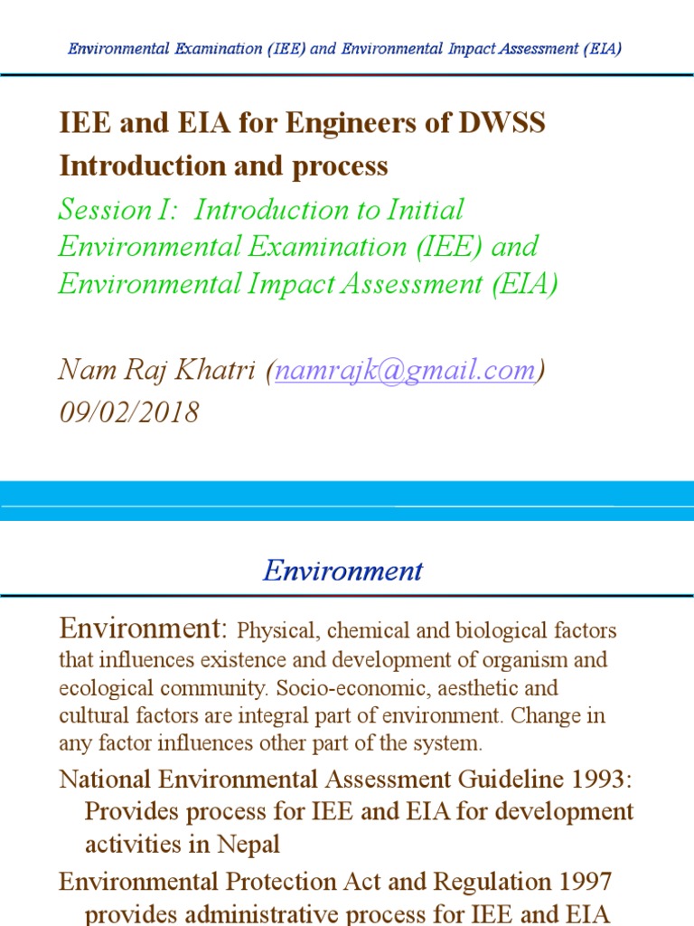 IEE EIA Introduction and Process | PDF | Environmental Impact ...