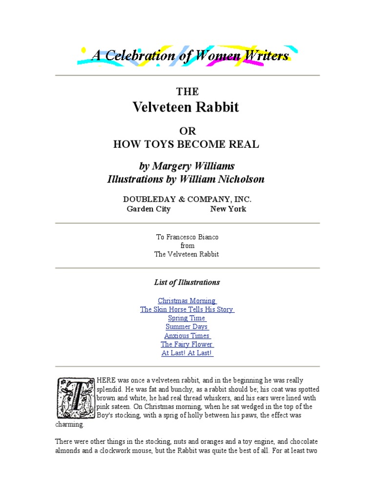 The Velveteen Rabbit | PDF | Rabbit | Nature