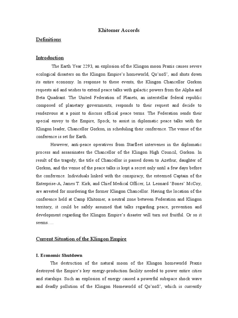 MUN Study Guide Imaginary Council Star Trek | PDF | Romulan | Klingon