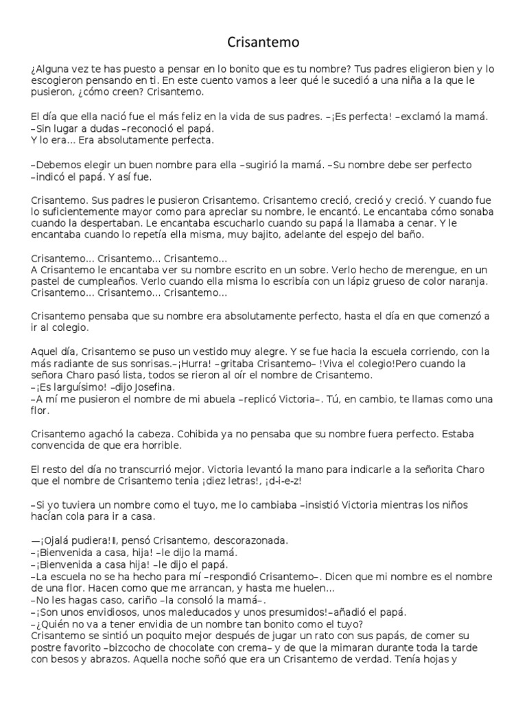 Crisantemo, LECTURA | PDF