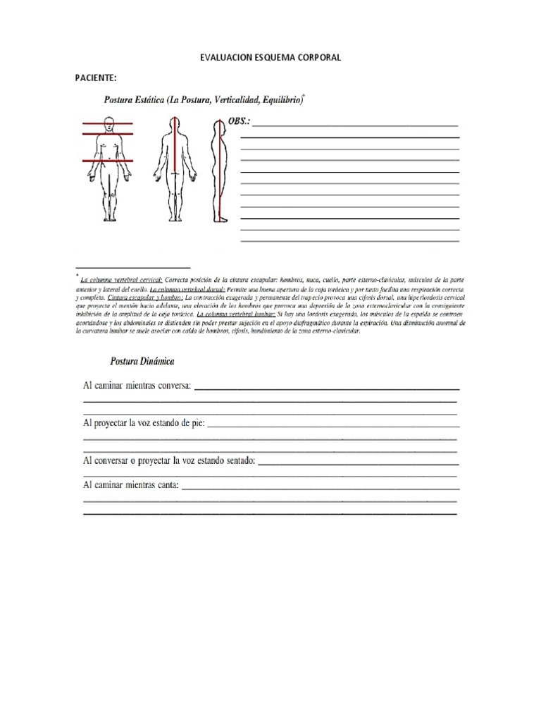 Evaluacion Esquema Corporal | PDF