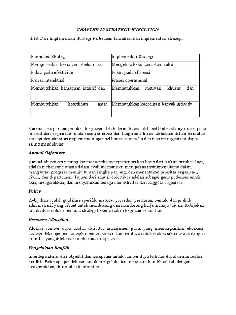 Chapter 10 Strategy Execution | PDF