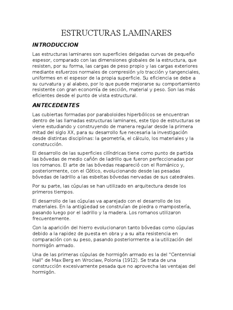 Estructuras Laminares | PDF | Bóveda (Arquitectura) | Hazme