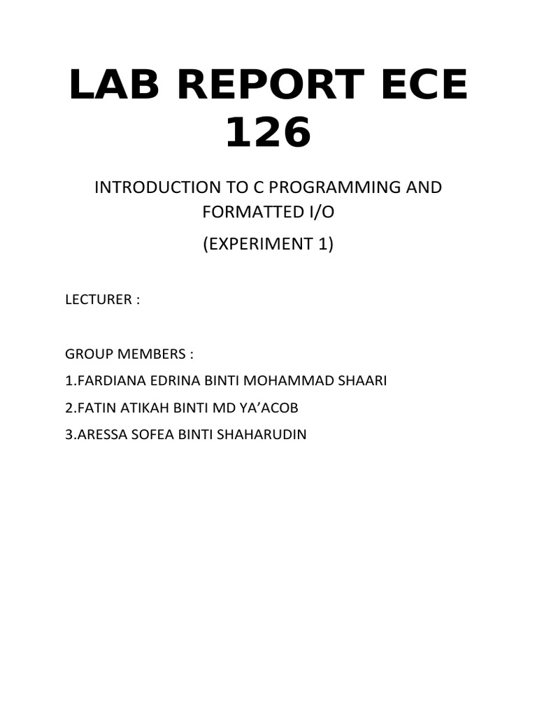 Lab Report Ece Exp1 | PDF | Integrated Development Environment | Computer Programming