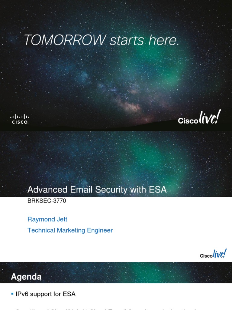 BRKSEC-3770 Advanced Email Security With ESA | PDF | Cybercrime | Communications Protocols