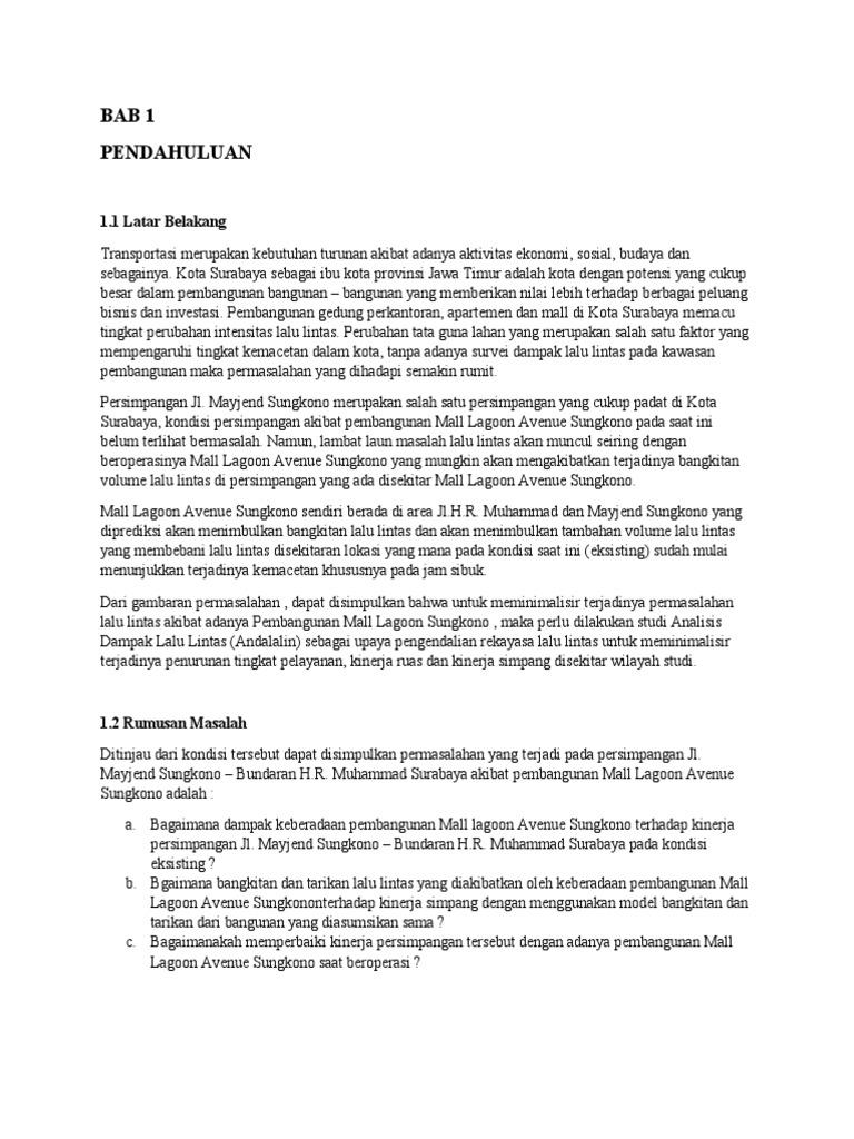 Proposal Andalalin | PDF