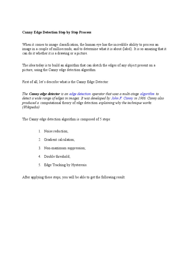 Canny Edge Detection Step by Step Process | PDF | Computer Graphics ...