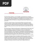 A CASE STUDY Toyota | PDF | Lean Manufacturing | Operations Management