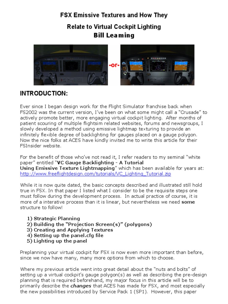 FSX Emissive Textures and VCLighting | PDF | Texture Mapping | Backlight