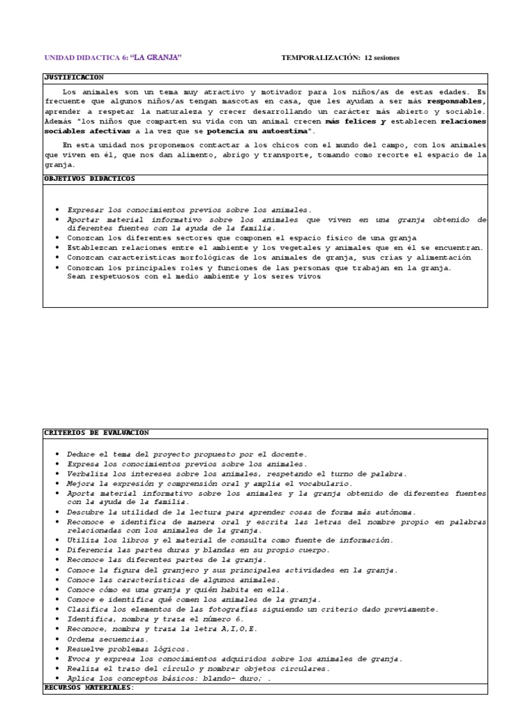 Unidad La Granja | PDF | Aprendizaje | Las emociones