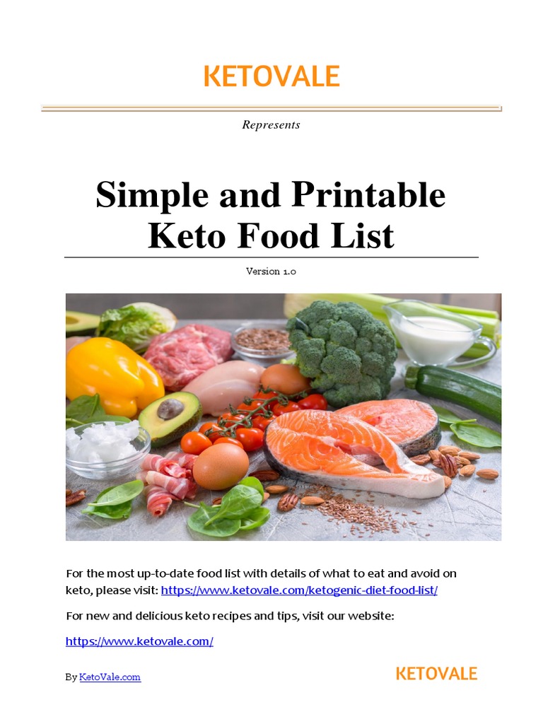 Keto Food List Printable PDF | PDF | Ketogenic Diet | Nutrition Facts Label