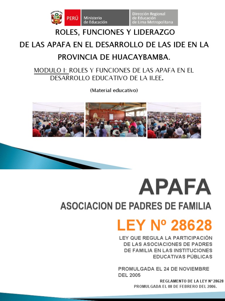 Funciones y Roles de APAFA 2025 | PDF | Gobierno | Instituciones sociales