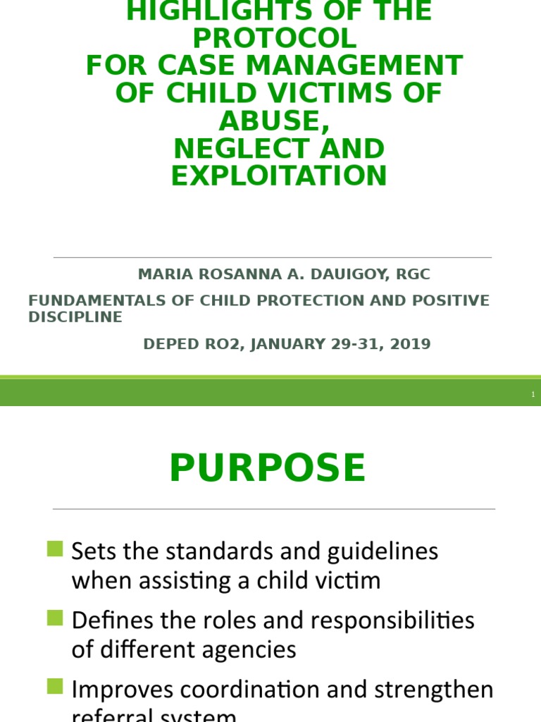 Child Victims Case Management Protocol | PDF | Child Abuse | Arrest