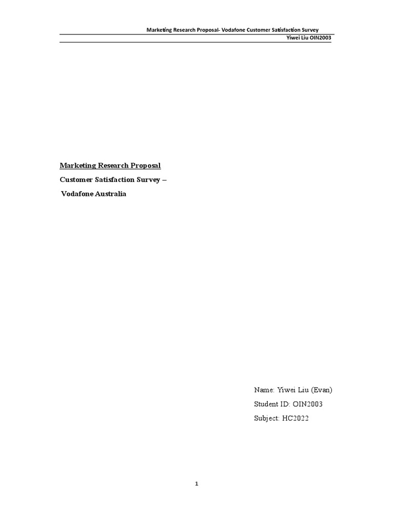 Marketing Research Proposal | PDF | Marketing Research | Marketing