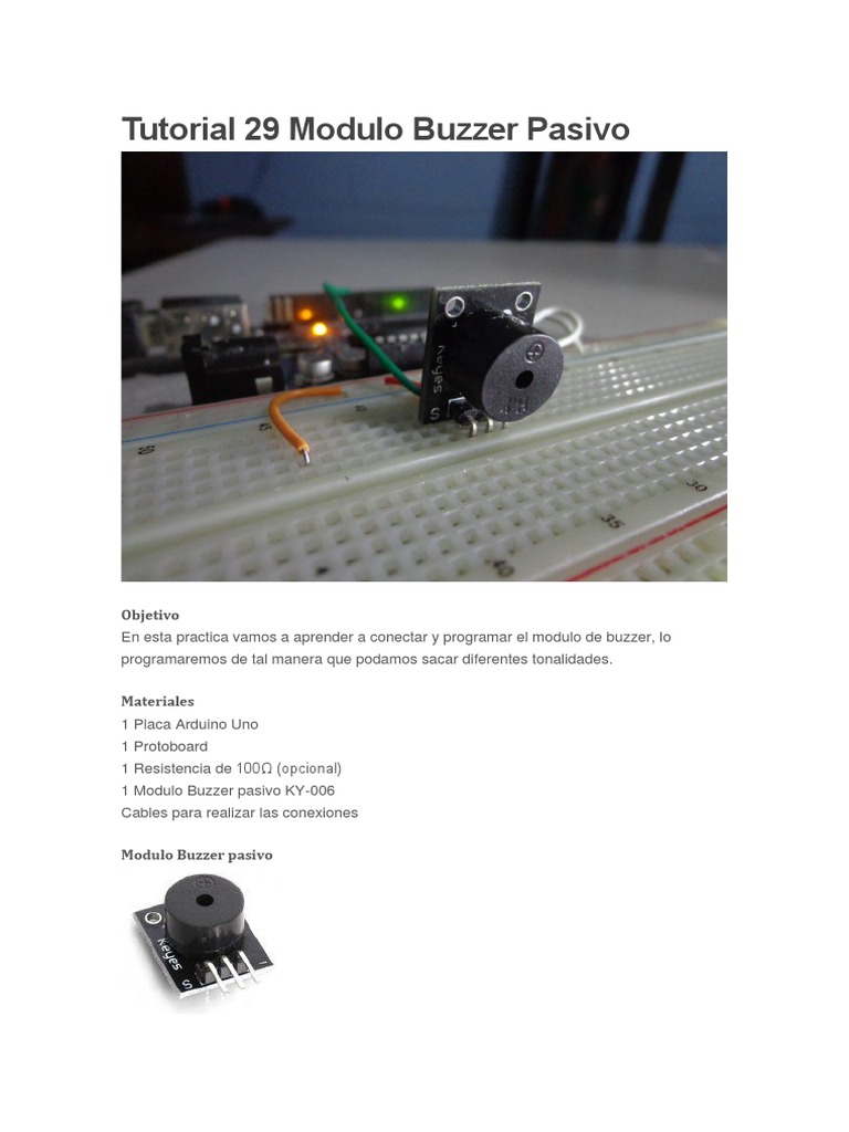 Programa tu Buzzer con Arduino | PDF