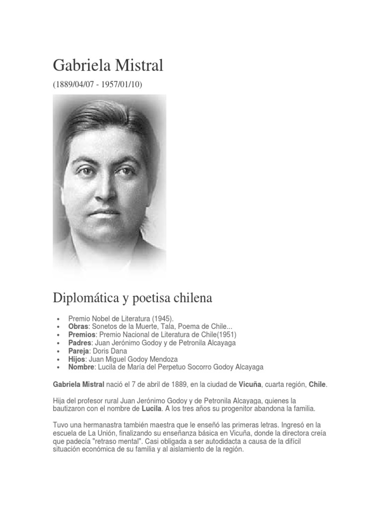 Gabriela Mistral | PDF | Poesía