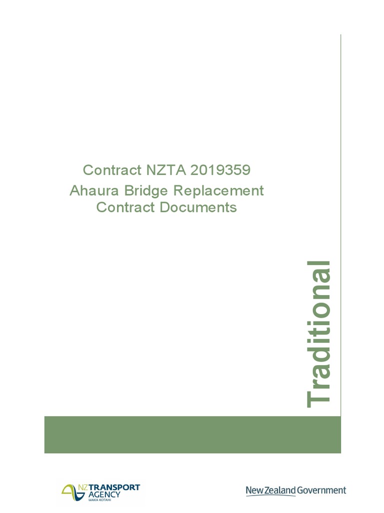 NZTA 2019359 Ahaura Bridge Replacement Contract Documents PDF | PDF ...