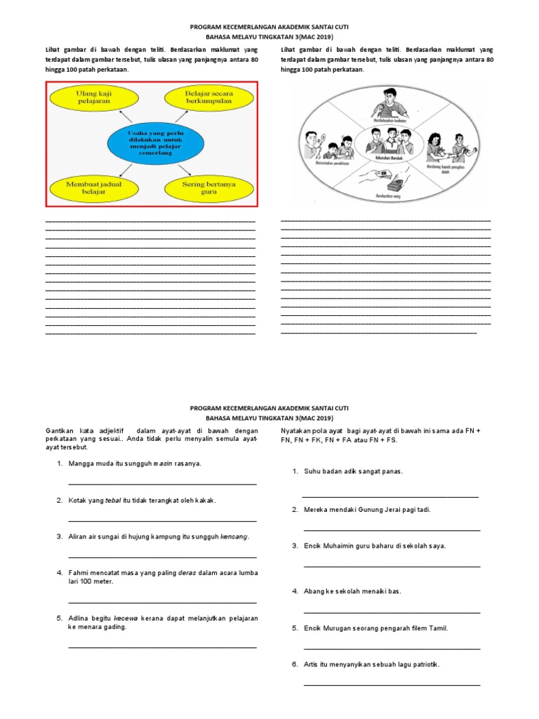 Latihan Cuti Sekolah BM F3 | PDF