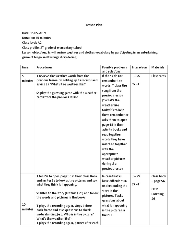 Lesson Plan Grid | PDF | Vocabulary | Lesson Plan