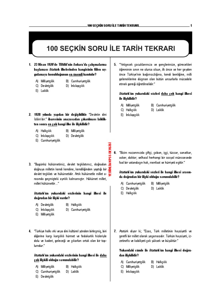 Tarih 100 Soru | PDF
