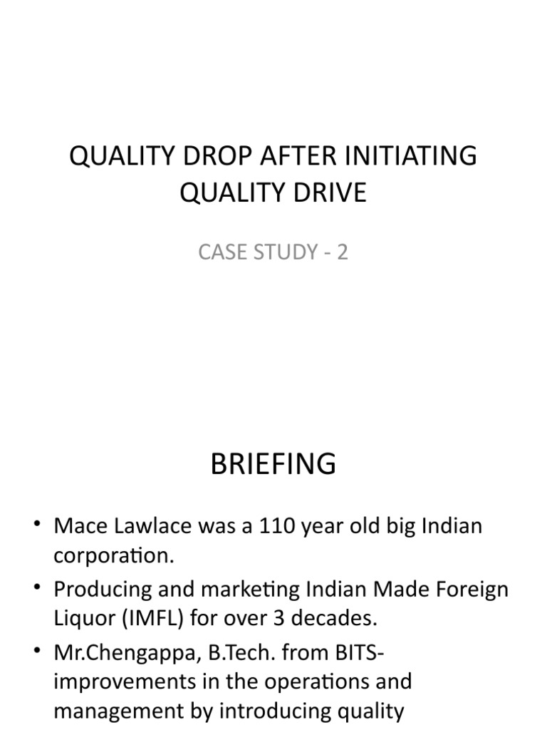 Quality Drive Challenges in IMFL Plant | PDF