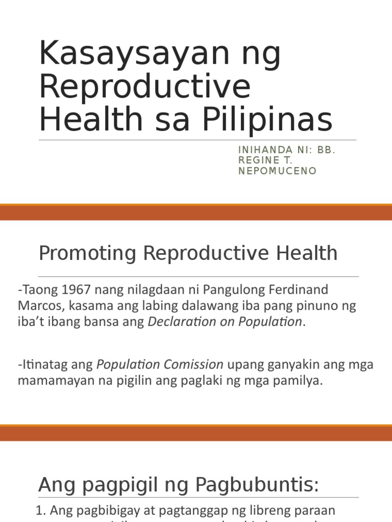 Reproductive Health Sa Pilipinas | PDF