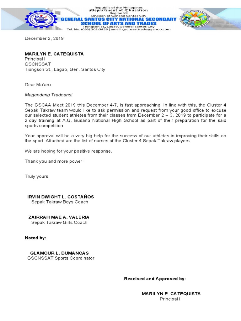 Training Letter | PDF | Ball Games | Teams