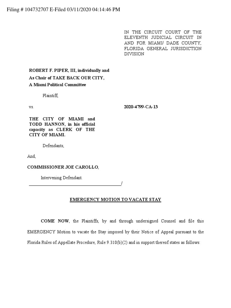 Motion To Vacate | PDF | Mandamus | Legal Procedure