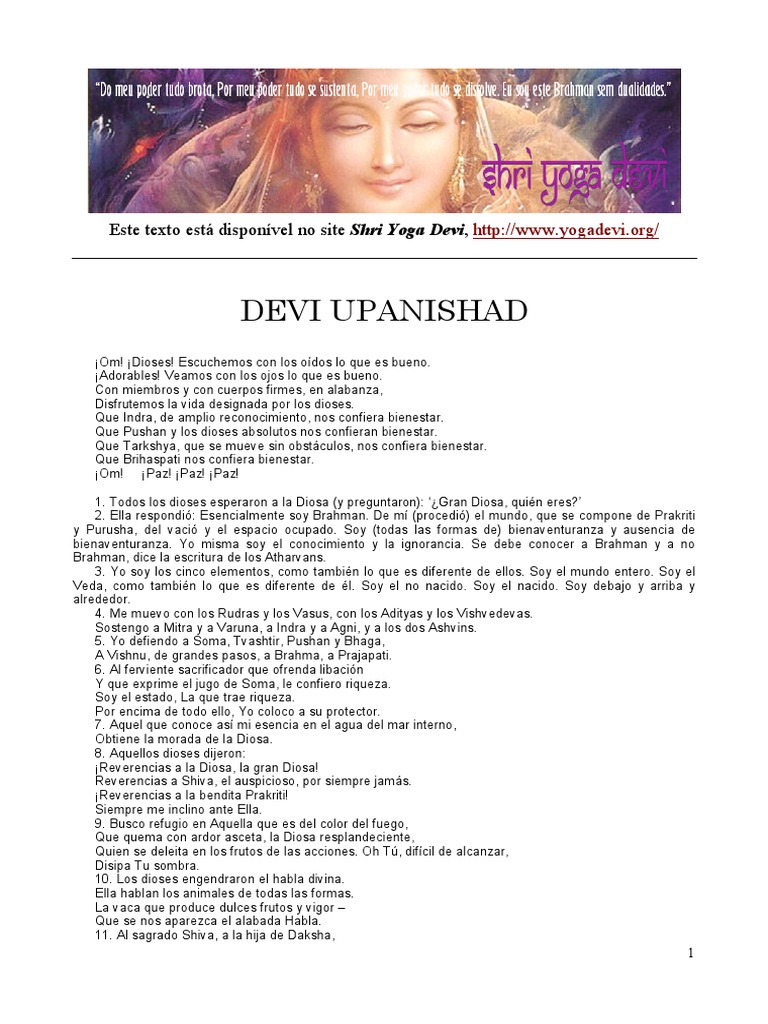 Devi Upanishad Esp PDF | PDF | Shiva | Diosa