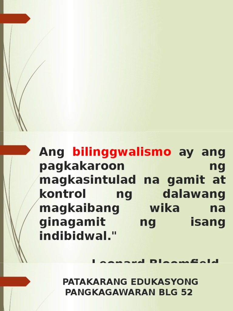 BILINGGWALISMO | PDF