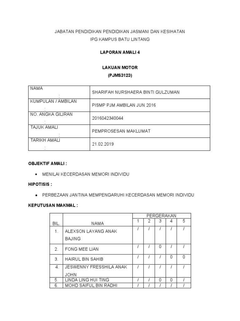Laporan Amali 4 | PDF