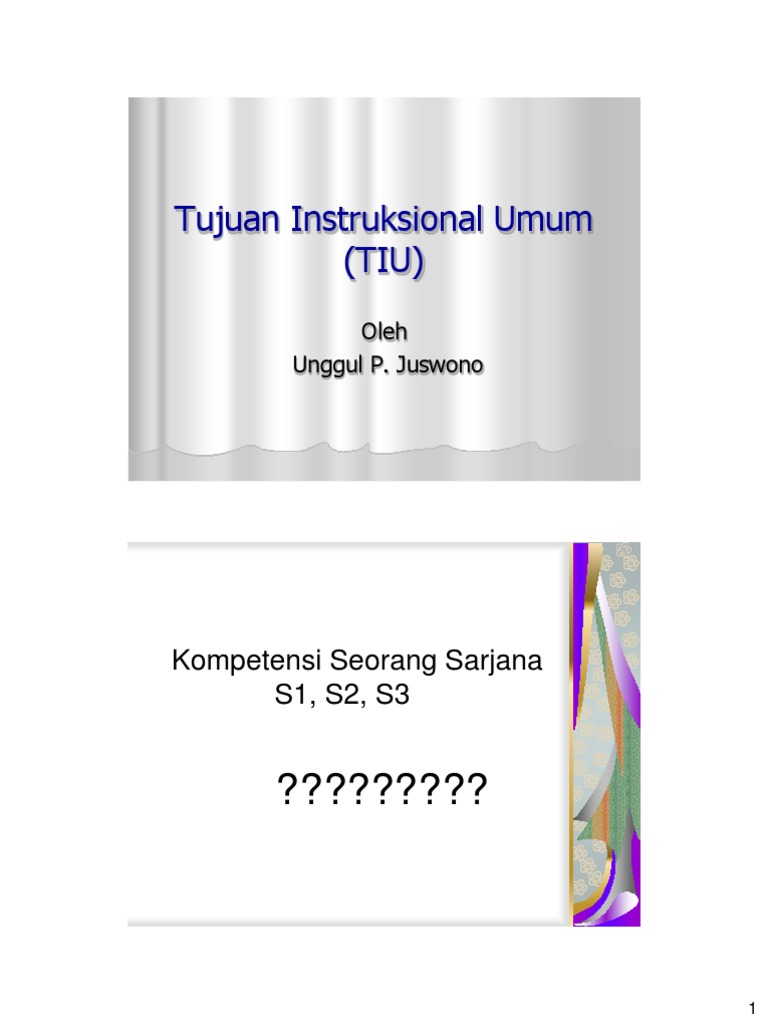 CARA MENULIS Tujuan Instruksional Umum PDF | PDF