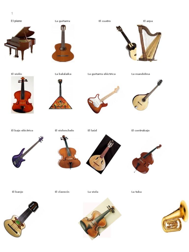 Lista de instrumentos musicales y nombres | PDF