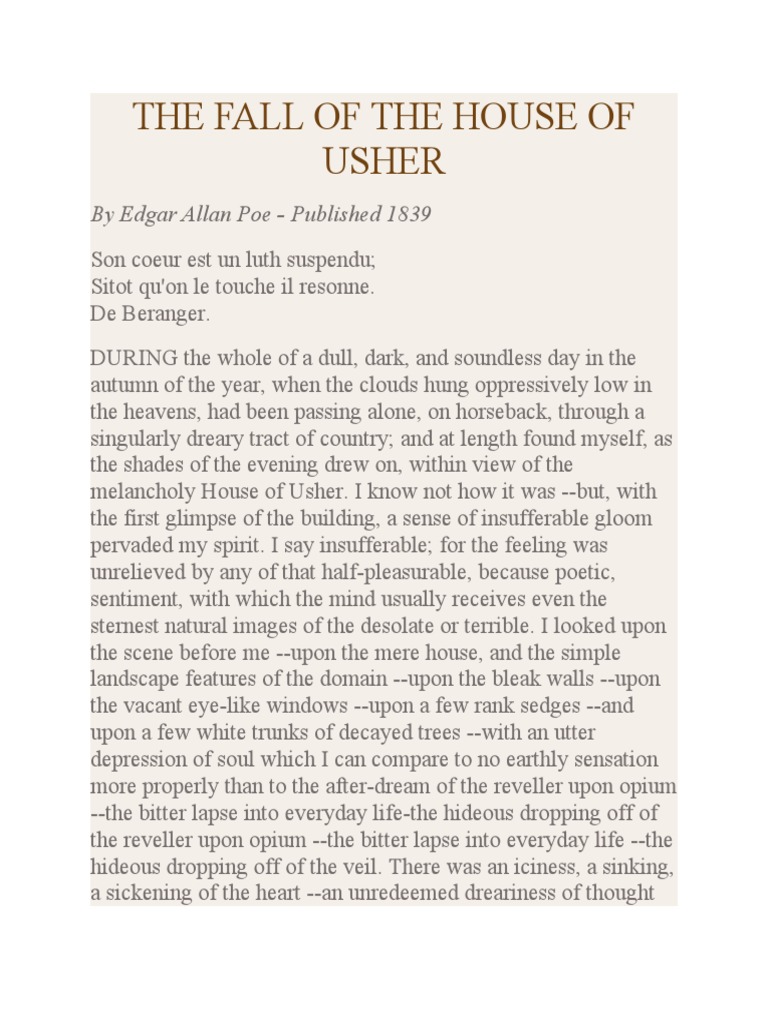 The Fall of The House of Usher | PDF | Nature